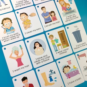 Personal Hygiene Flash Cards Home School Learning Children Toddler Kids ...