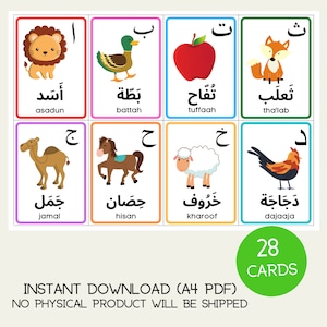 Arabic Alphabet Educational Flash Cards Learning Islamic Quran Tajwid ...
