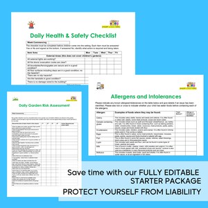 Daycare STARTER PACKAGE Childminder Paperwork, Forms, Risk Assessments ...