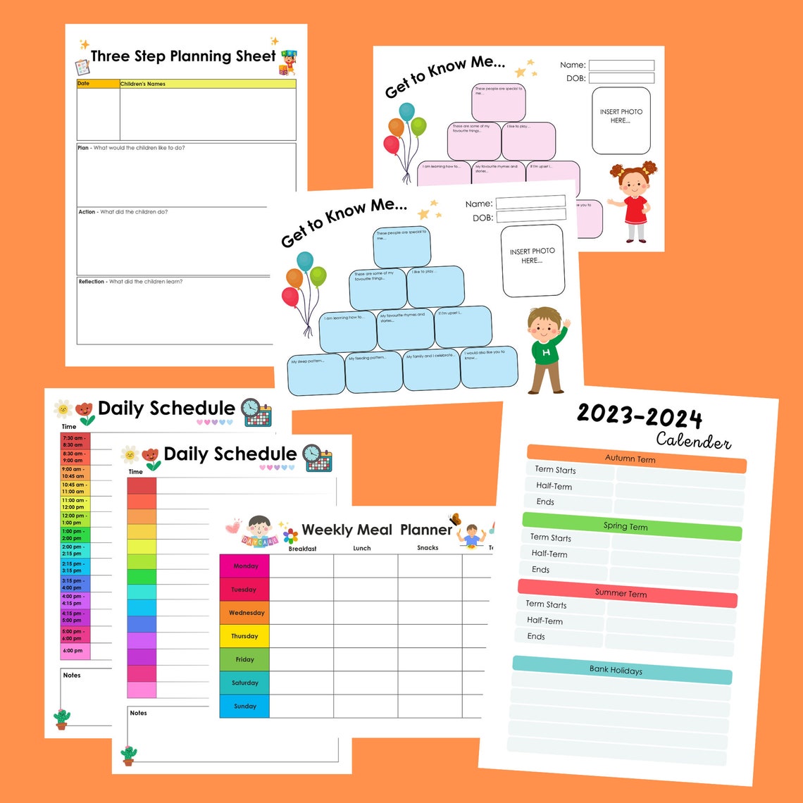 Childminder Planner, Day Care Organiser, Forms, Risk Assessments ...