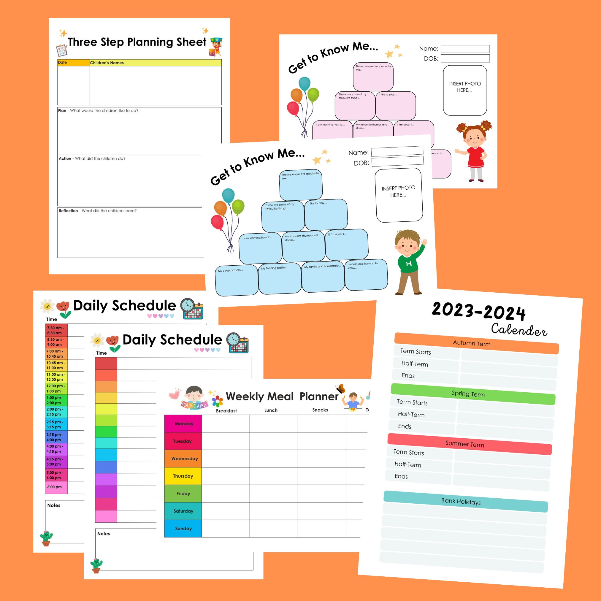 Childminder Planner, Day Care Organiser, Forms, Risk Assessments ...