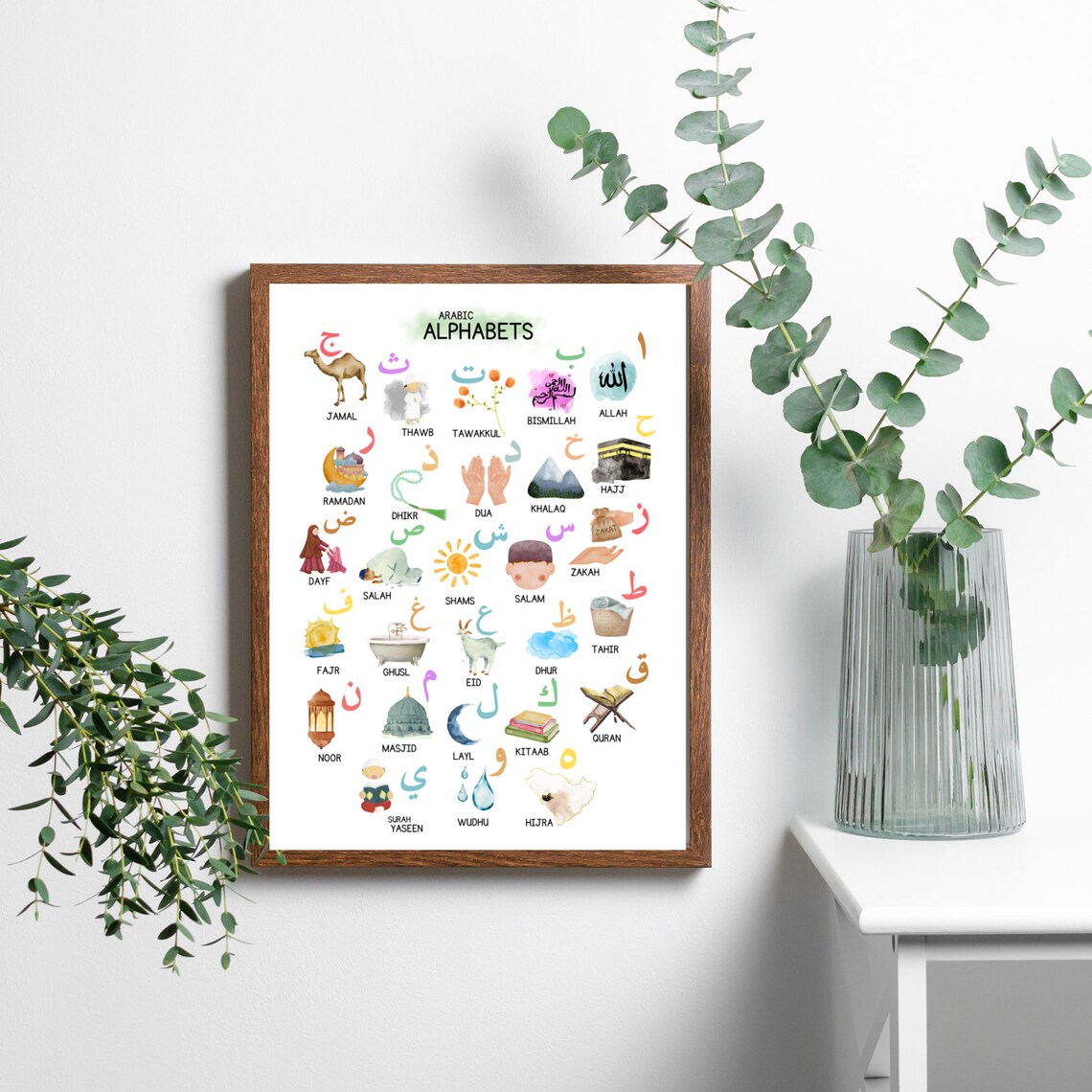 Arabic Alphabet Poster Islamic Muslim Edition Wall Art Print - Etsy