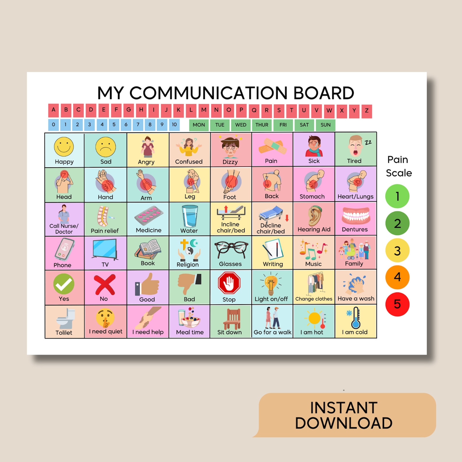 Senior Hospital Communication Board Non Verbal Visual Board Adults ...
