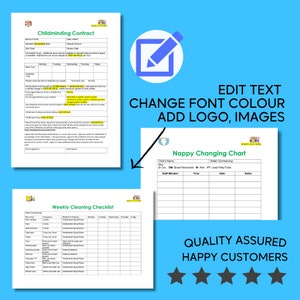 Daycare STARTER PACKAGE Childminder Paperwork, Forms, Risk Assessments ...