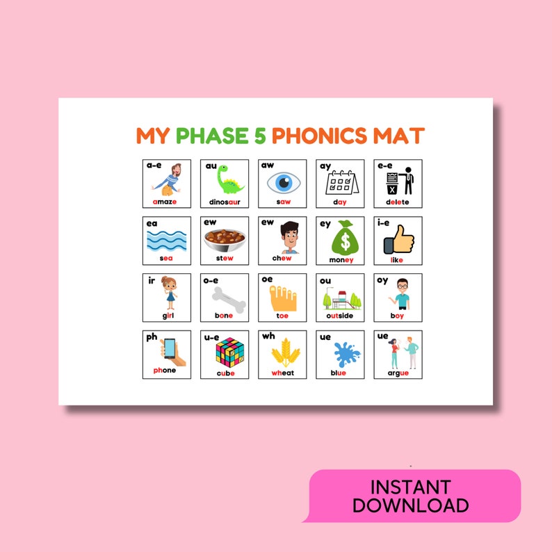 Phonics Sound Mat Printable First Words Preschool Alphabet Children ...