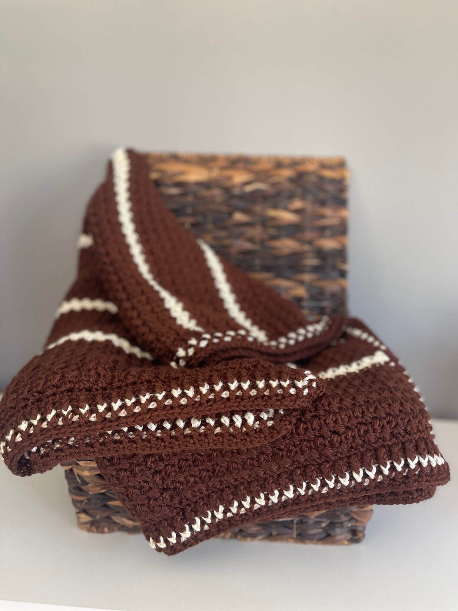 Crochet Brown Blanket - Etsy