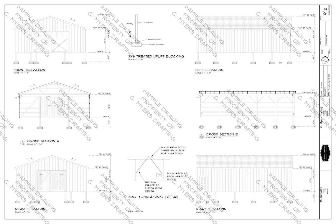 30x40 Pole Barn Plan - Etsy