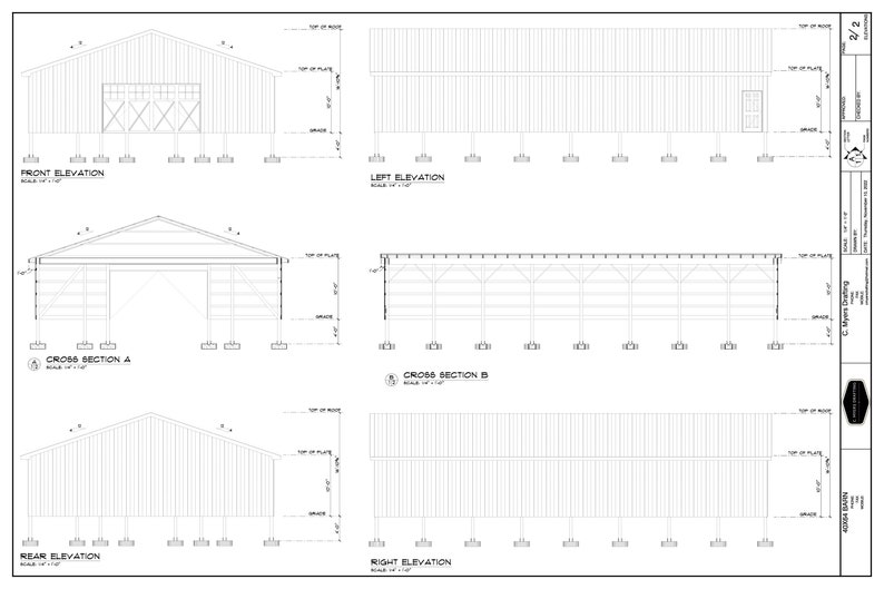 40x64 Pole Barn Plan - Etsy