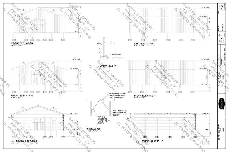 32x40 Pole Barn Plan - Etsy Canada