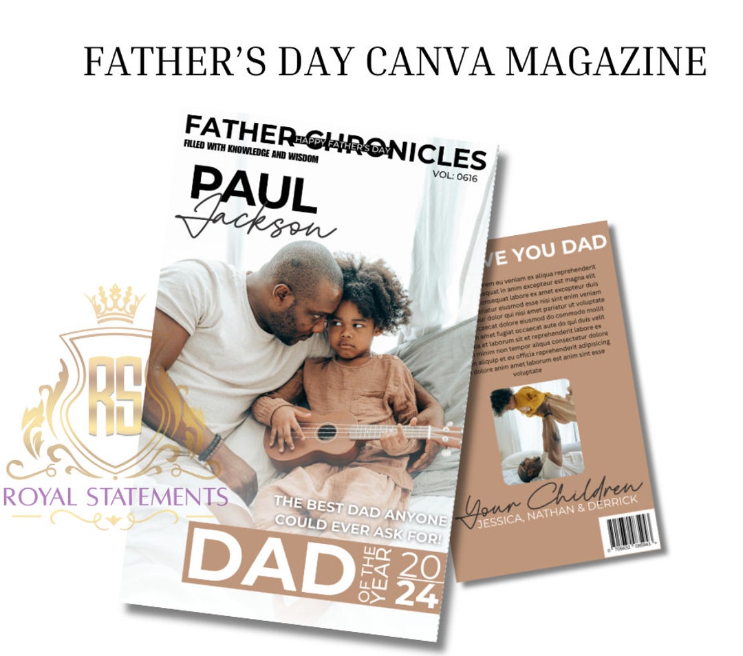 Dad Magazine Father's Day Magazine Template Editable Template Easy,fast ...