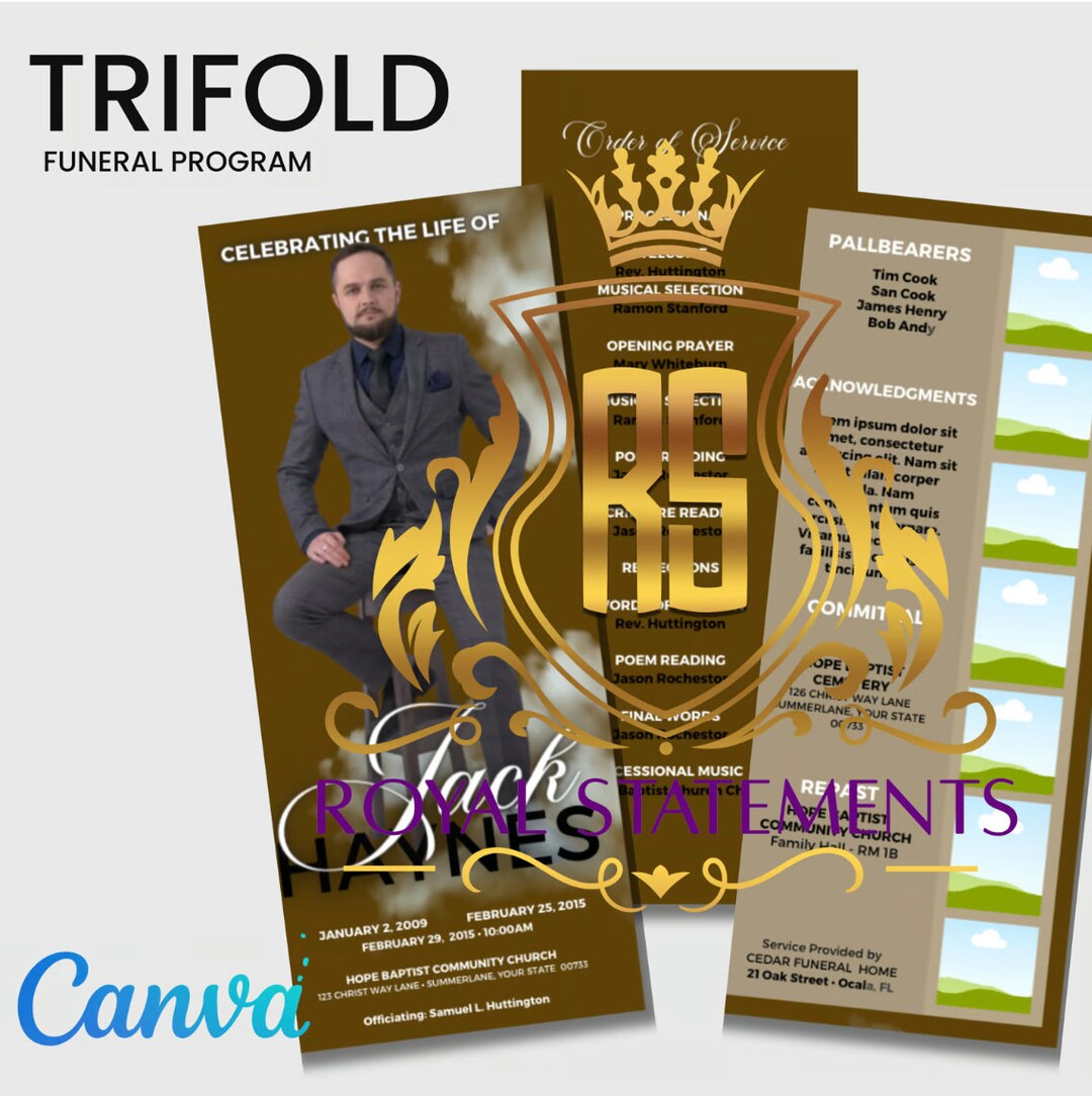 Canva Editable Program Template trifold, Canva Template, Canva ...