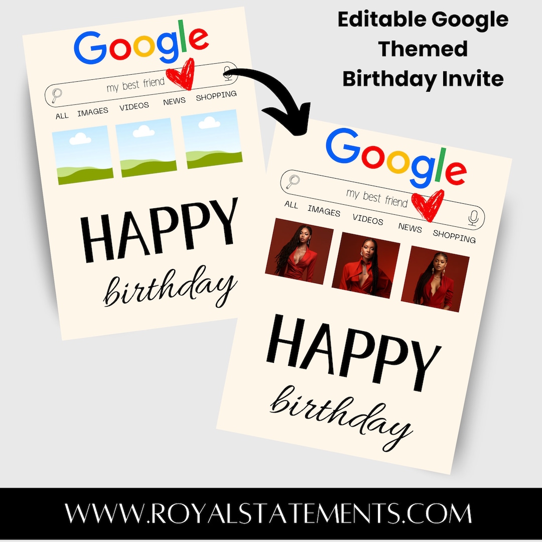 Google Inspired Birthday Card - Etsy UK