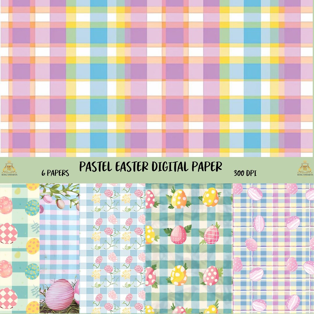 Easter Digital Paper, Pastel Digital Paper, Scrapbook Paper, Digital ...