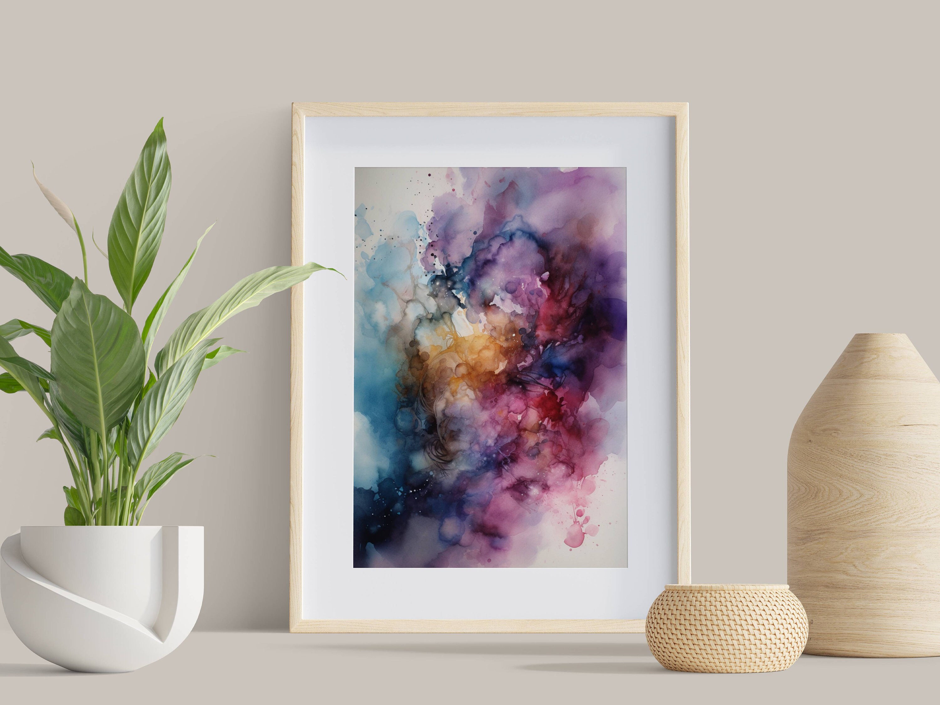 Watercolor Nebula, Printable Wall Art, Nebula Wall Art, Wall Décor ...