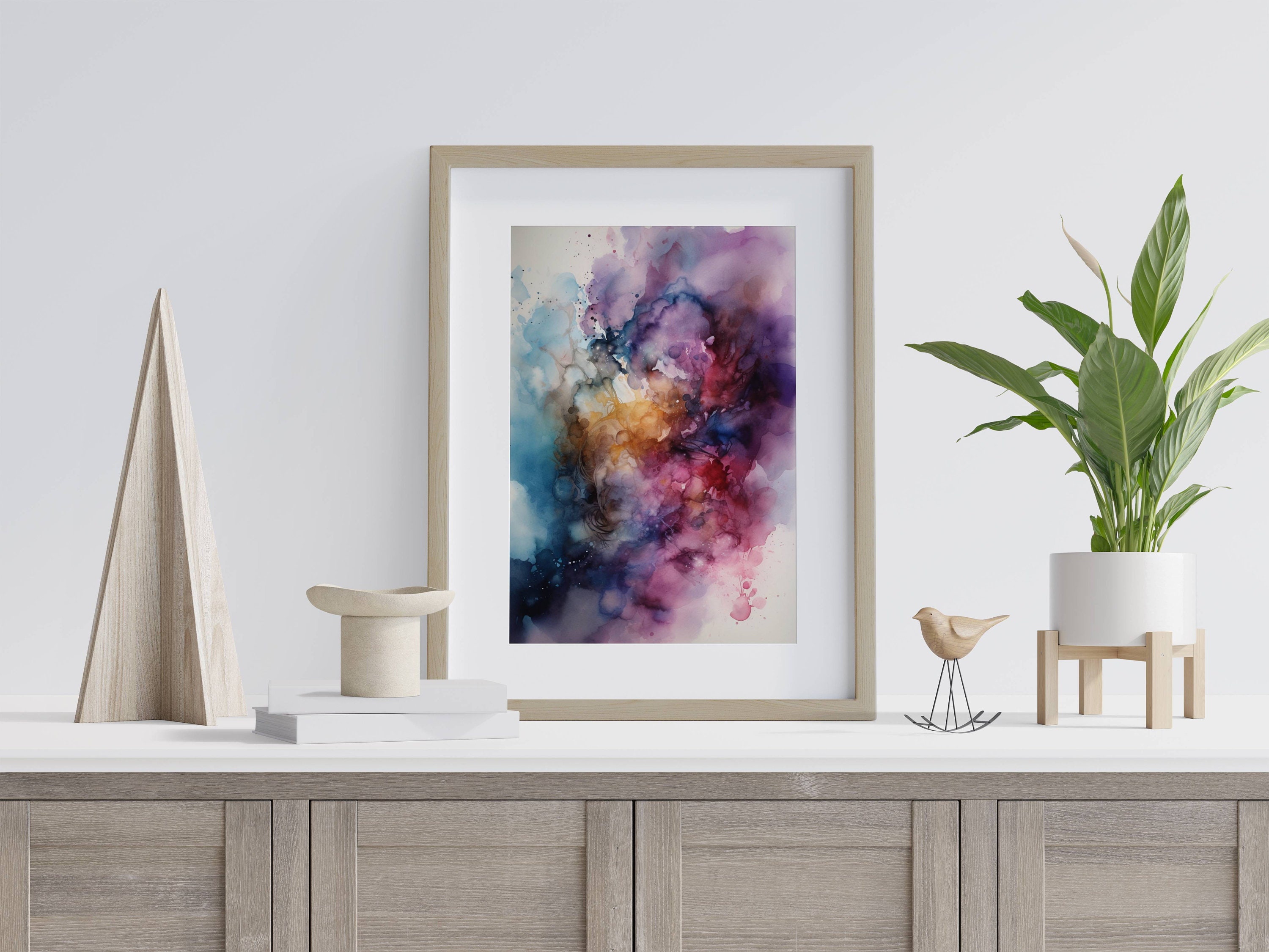 Watercolor Nebula, Printable Wall Art, Nebula Wall Art, Wall Décor ...
