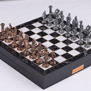 Custom Chess Set With Storage, Unique Chess Set, Metal Chess Pieces ...