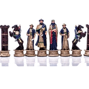 Personalized Crusader Chess Set Handmade, Polyester Chess Figures ...