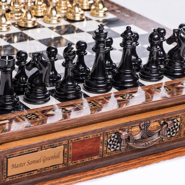 Antique Chess Set - Etsy