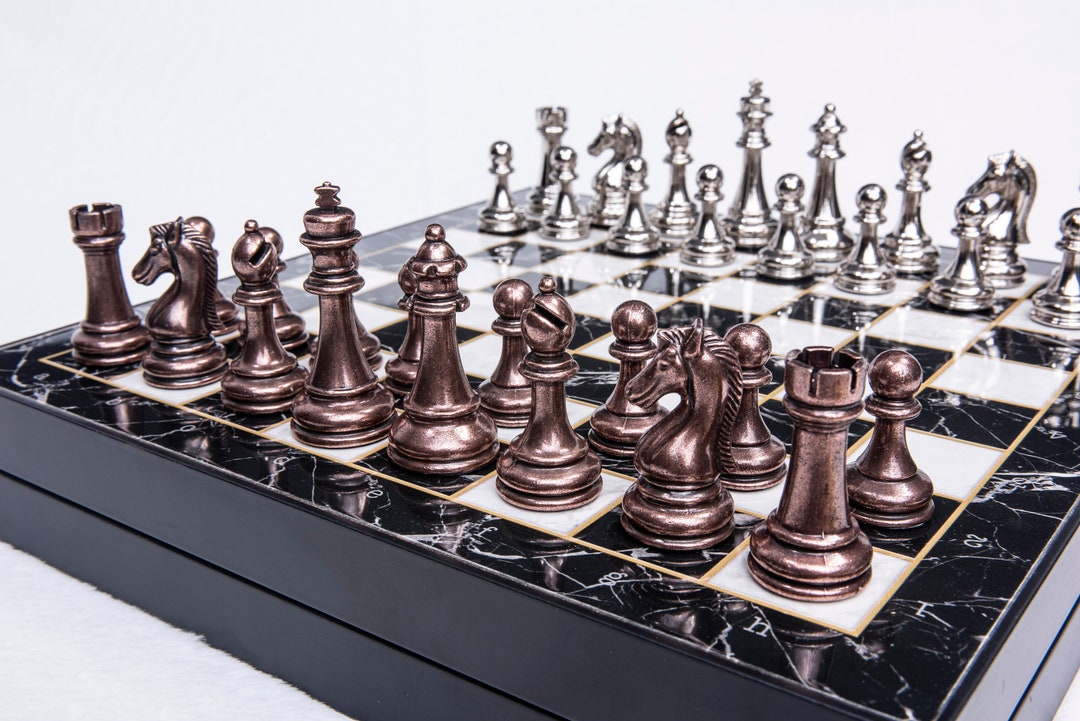 Custom VIP Marble Patterned Wooden Chess Set With Storage, Schachbrett ...