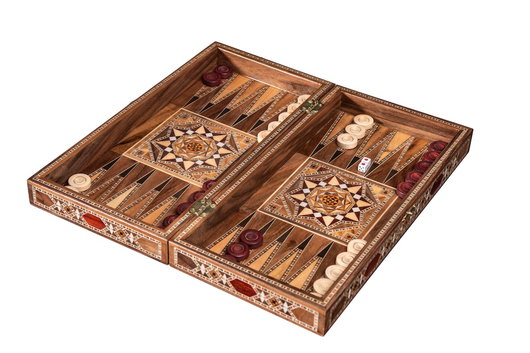 Vintage Backgammon Set, Handmade Backgammon Board, Custom Backgammon ...