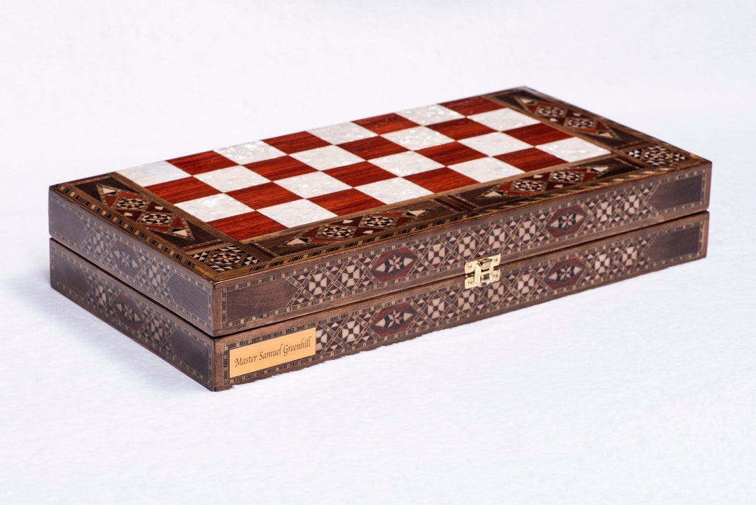 Custom Handmade Wooden Backgammon Set, Chess and Backgammon, Vintage ...