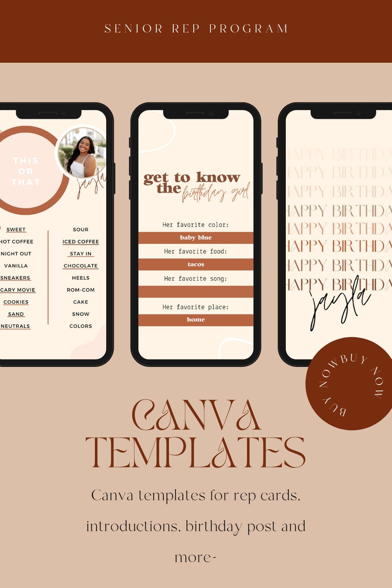 Senior Rep Program Canva Templates - Birthday, Referral Cards ...