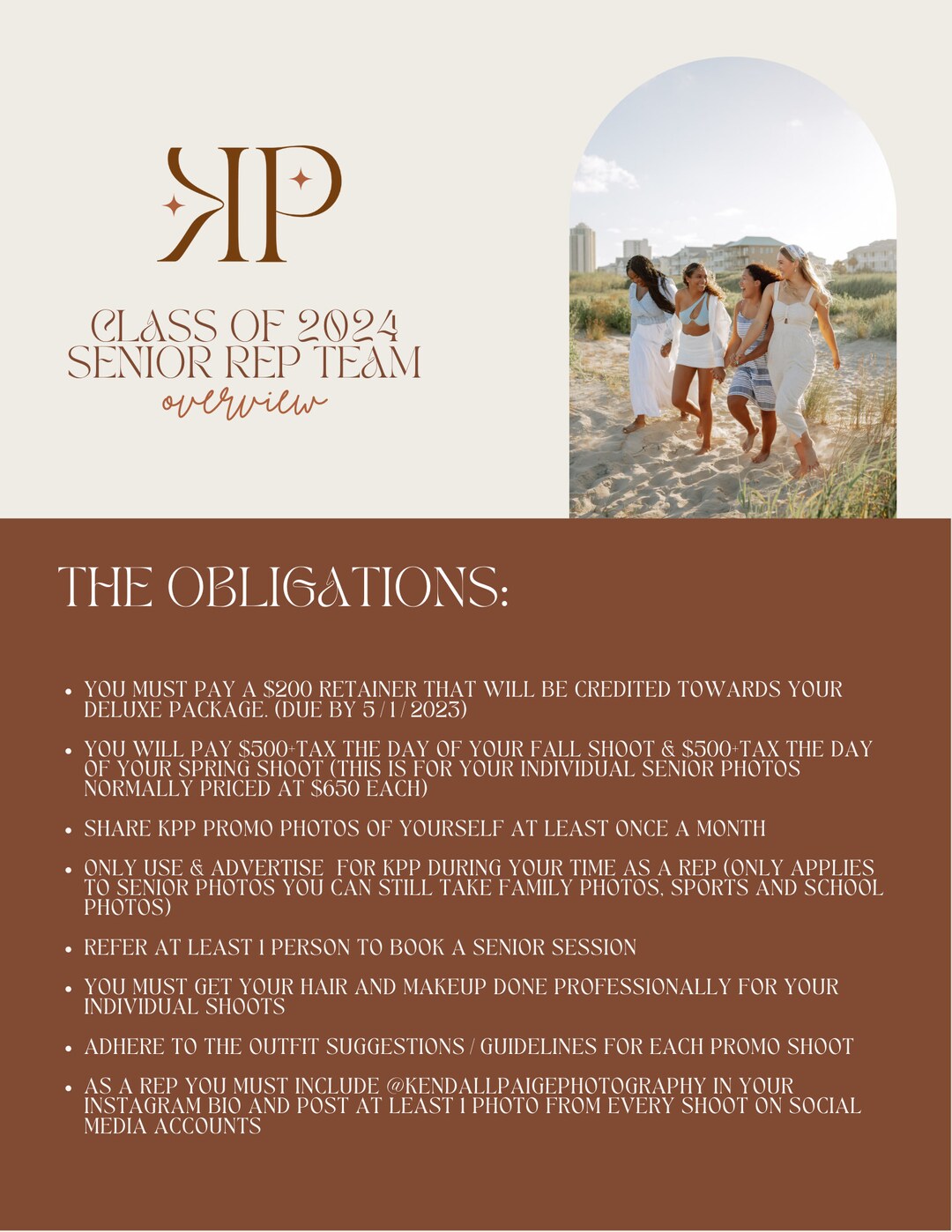 Senior Rep Program Info Packet Canva Template for Photographers - Etsy