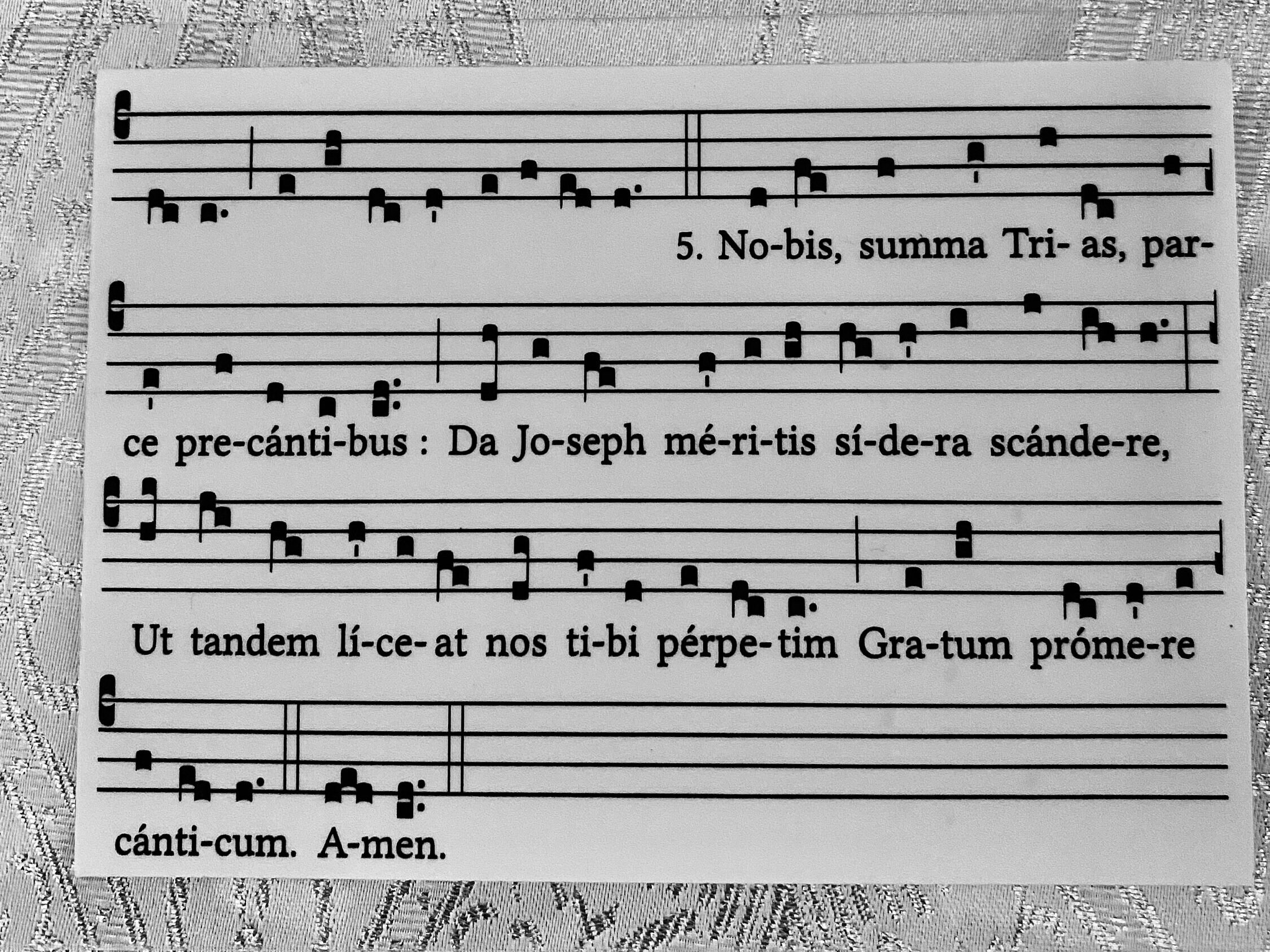 St. Joseph Sticker Gregorian Chant Final Verse of te Ioseph Celebrent ...