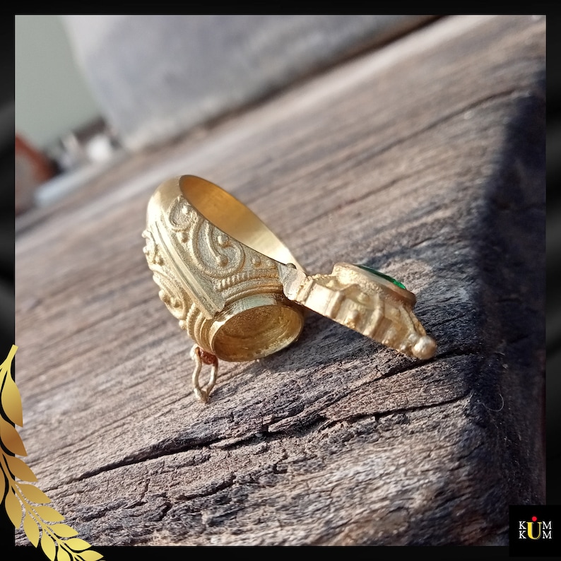 Emerald Poison Ring, Handmade Secret Ring, Pill Box Ring , Secret Ring ...