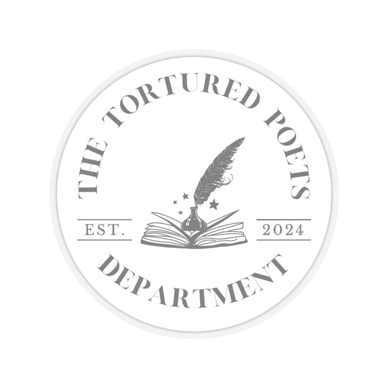 Tortured Poets Department TS TTPD Round Transparent or White Sticker - Etsy