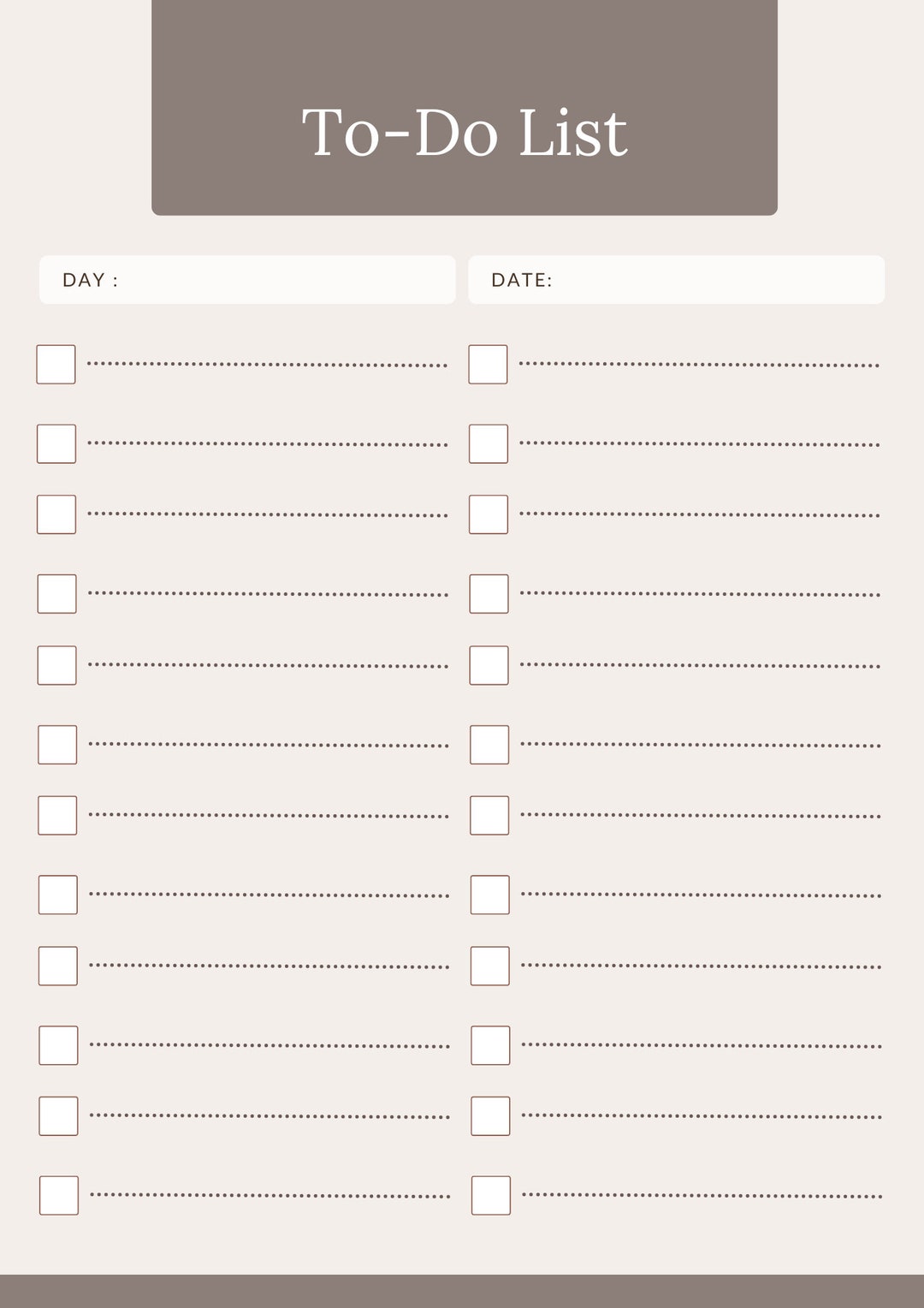 Minimalist To Do List Etsy