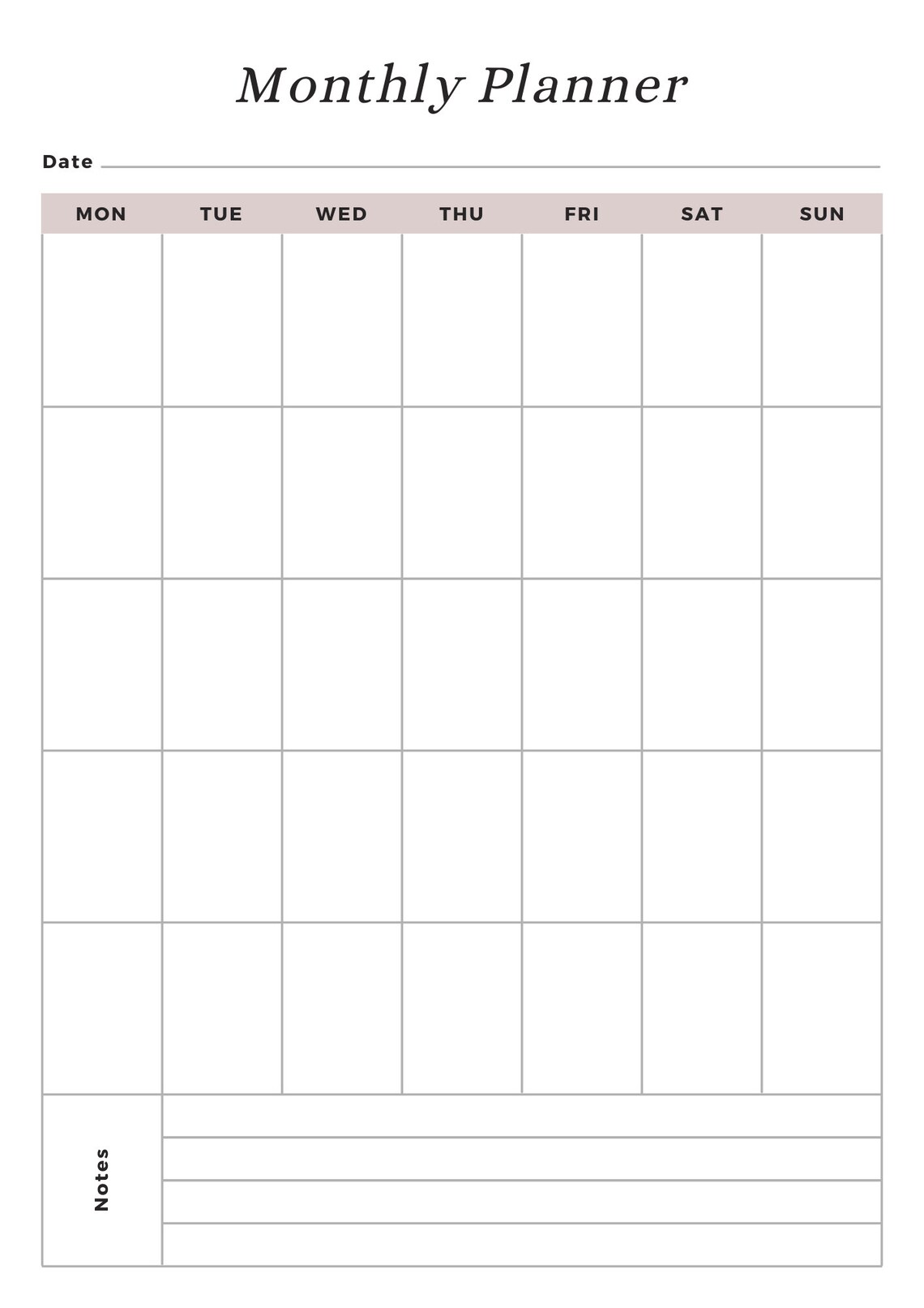 Classic Black and White Elegant Monthly Planner - Etsy