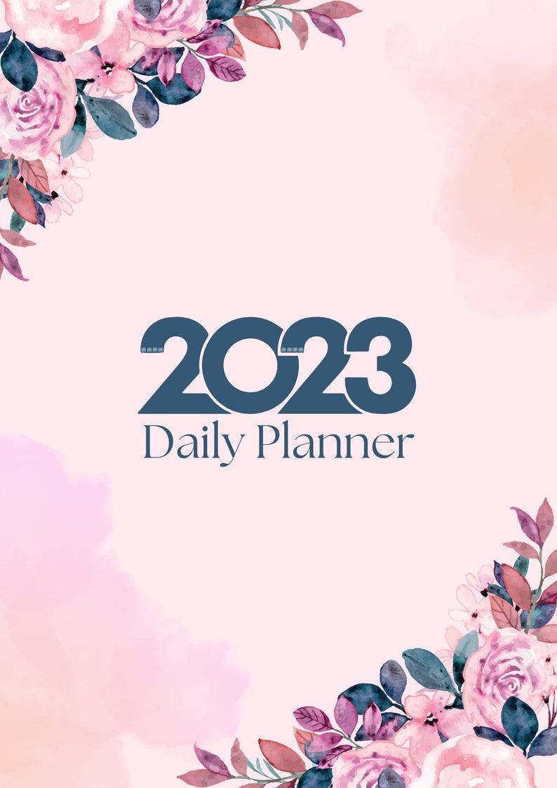 Pink Elegant Flower Watercolor 2023 Daily Planner - Etsy
