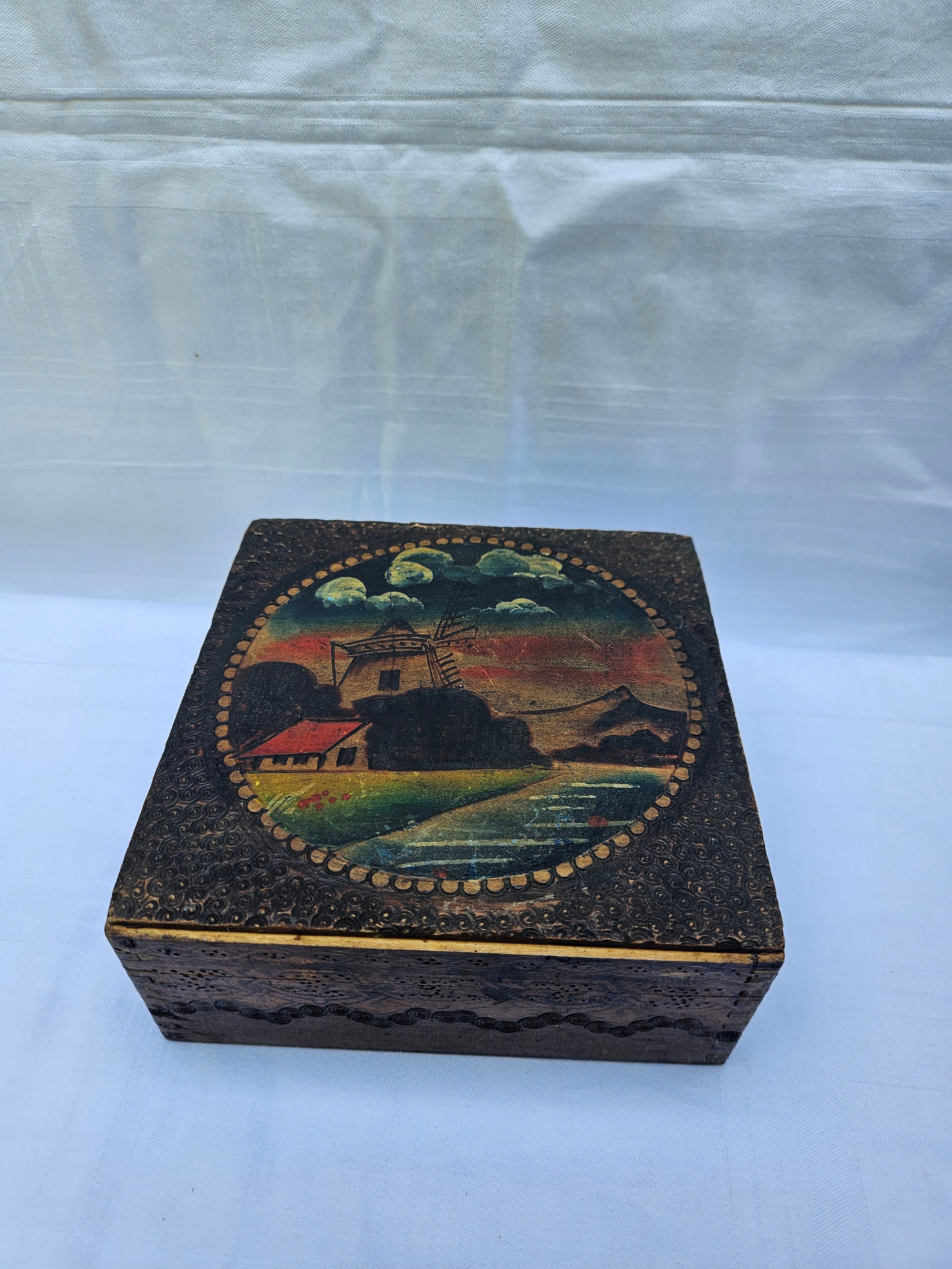 Art of the Past: Handmade Antique Wooden Jewelry Box - Etsy