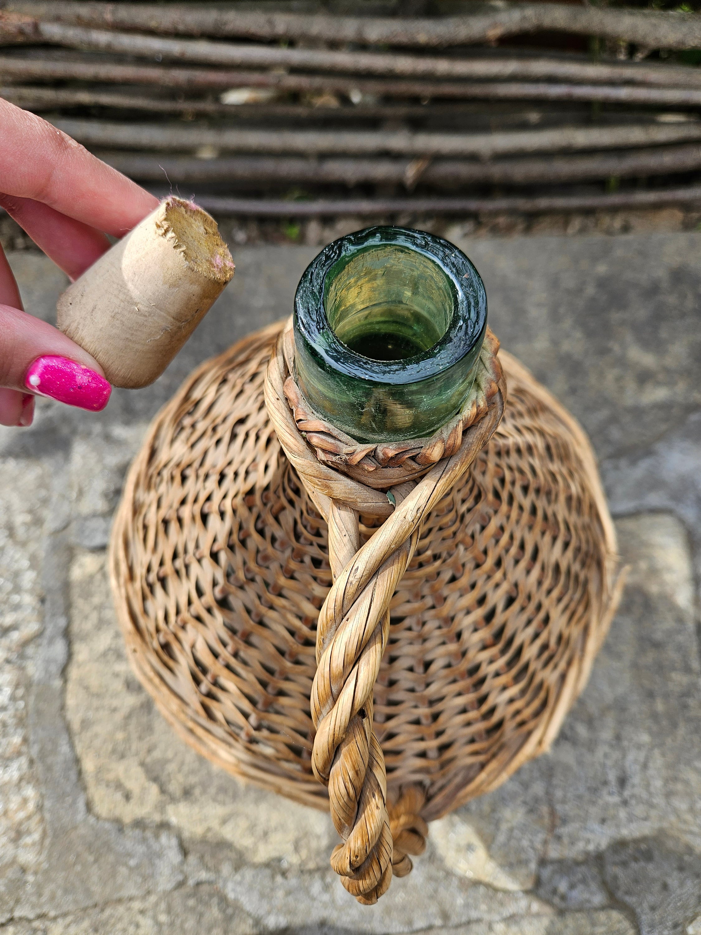 Collectible Vintage Wicker Demijohn 9 L.: Timeless Elegance - Etsy