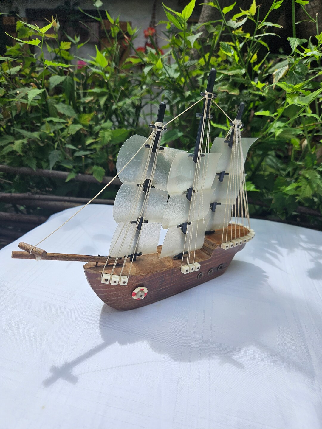 Old Hand Carved Wooden Sailing Ship Collectible Maritime Ornament - Etsy