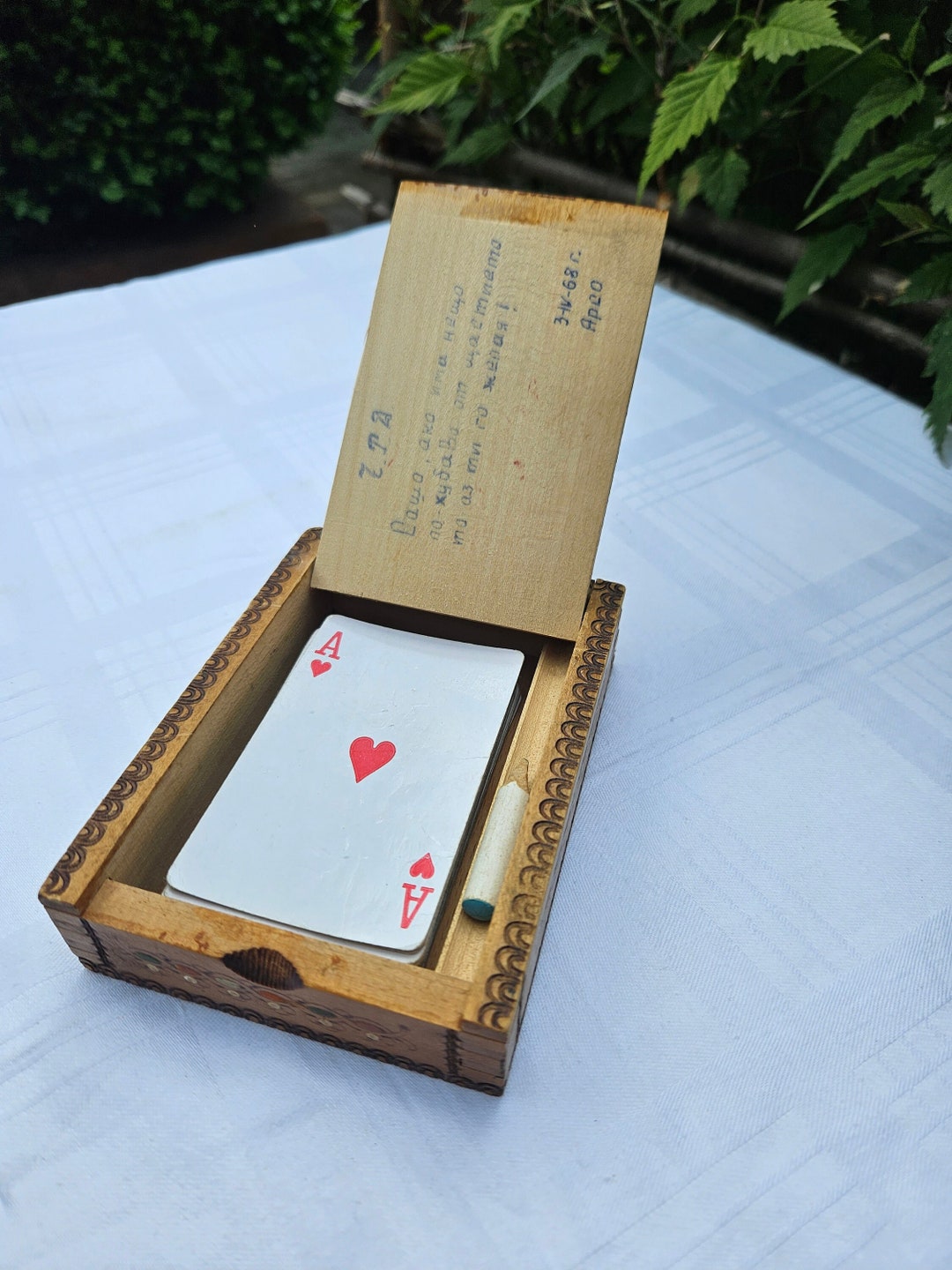 Vinatage Wooden Playing Card Box, Handmade, Hand Crafted Card Box - Etsy