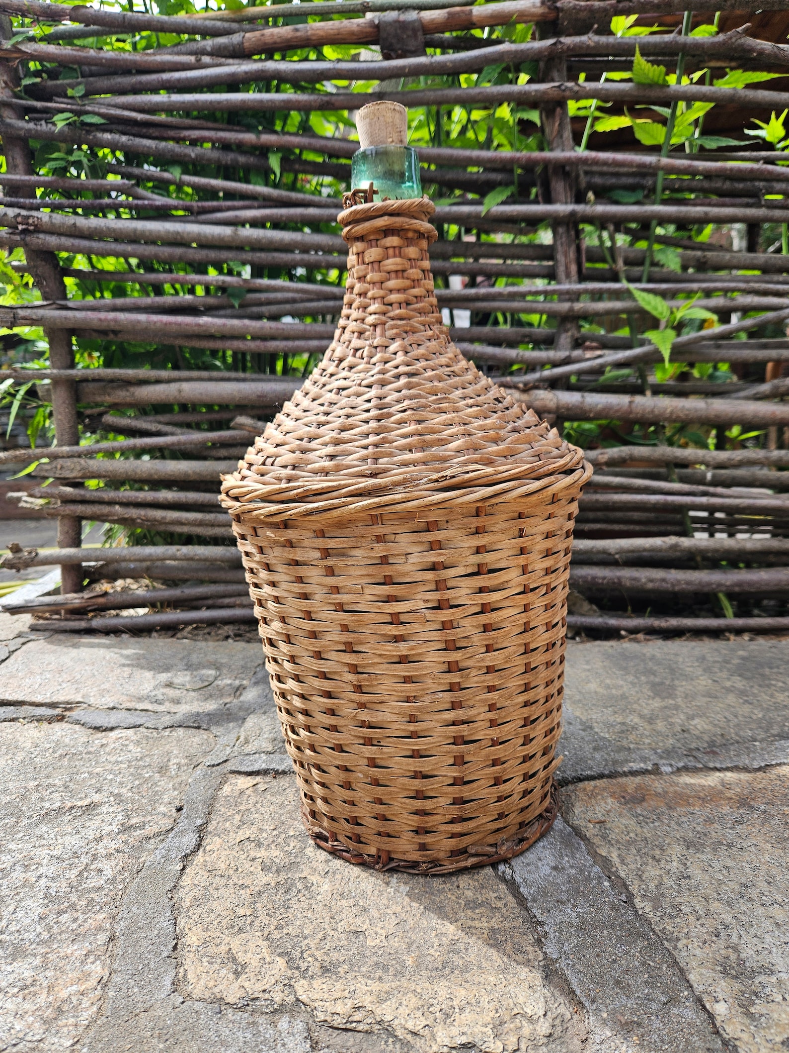 Collectible Vintage Wicker Demijohn 9 L.: Timeless Elegance - Etsy