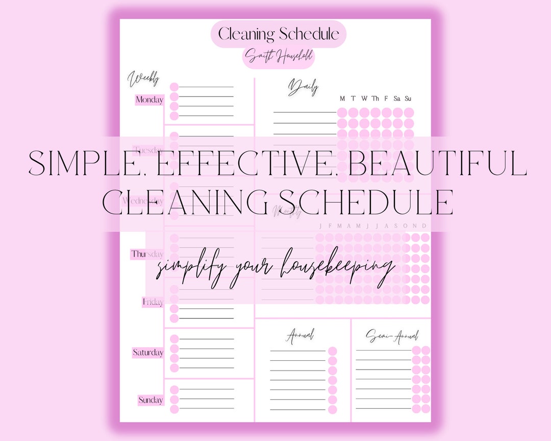 Household Chore Chart, Customizable Canva Cleaning Schedule for Daily ...