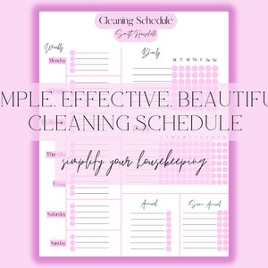 Household Chore Chart, Customizable Canva Cleaning Schedule for Daily ...