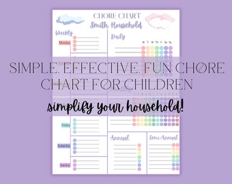 Household Chore Chart, Customizable Canva Cleaning Schedule for Daily ...