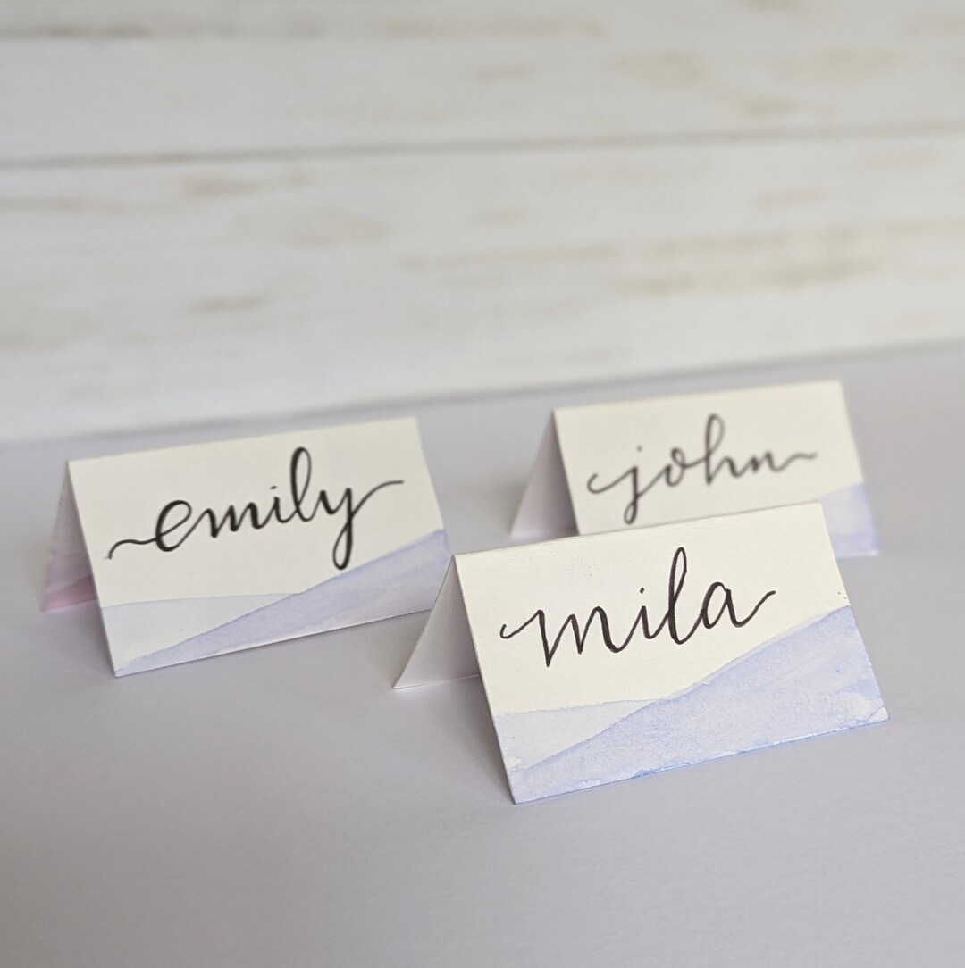 Watercolor Name Cards, Hand Lettered Place Cards for Weddings - Etsy