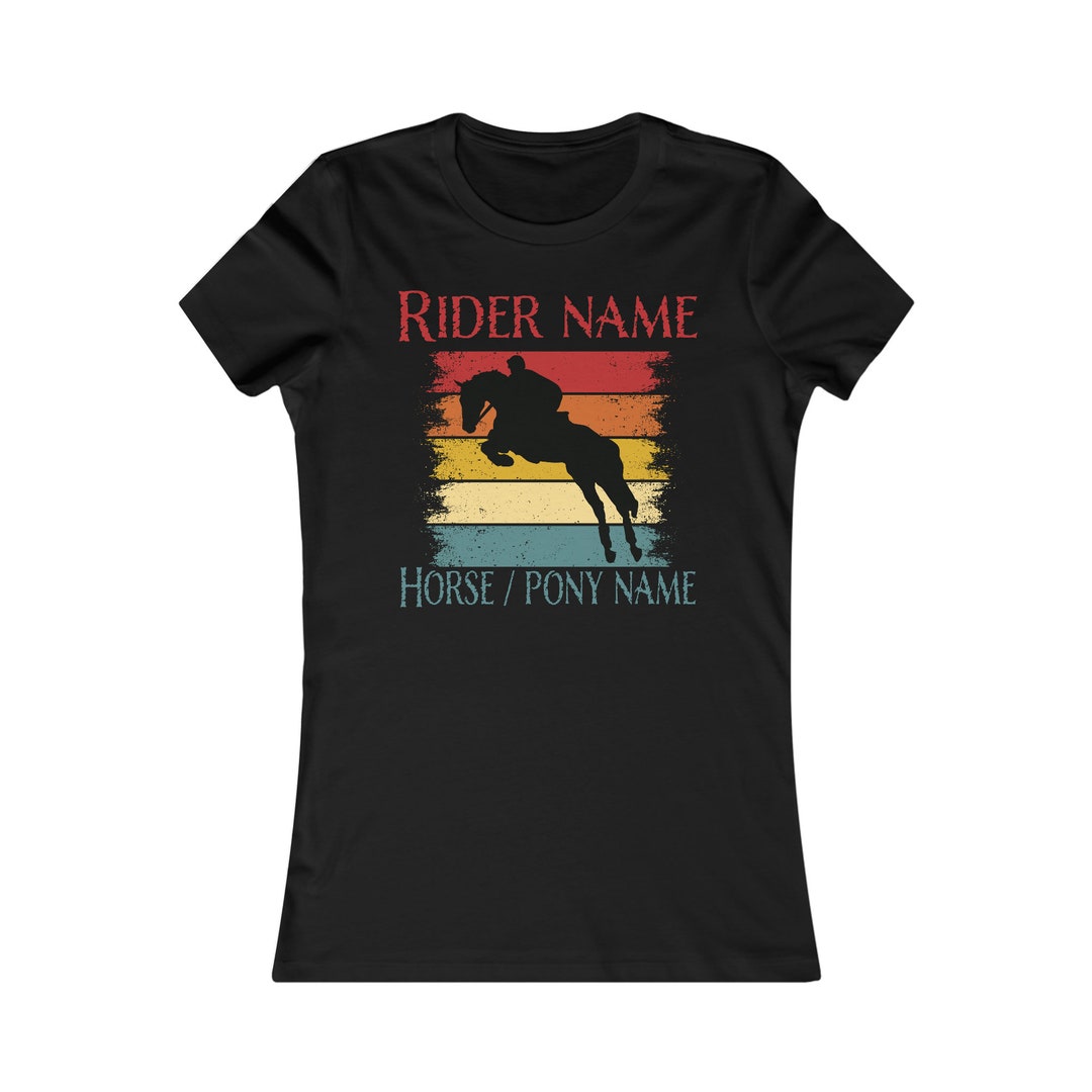 Personalised Horse Riding T-shirt, Show Jumping / Eventing Womens Tee ...