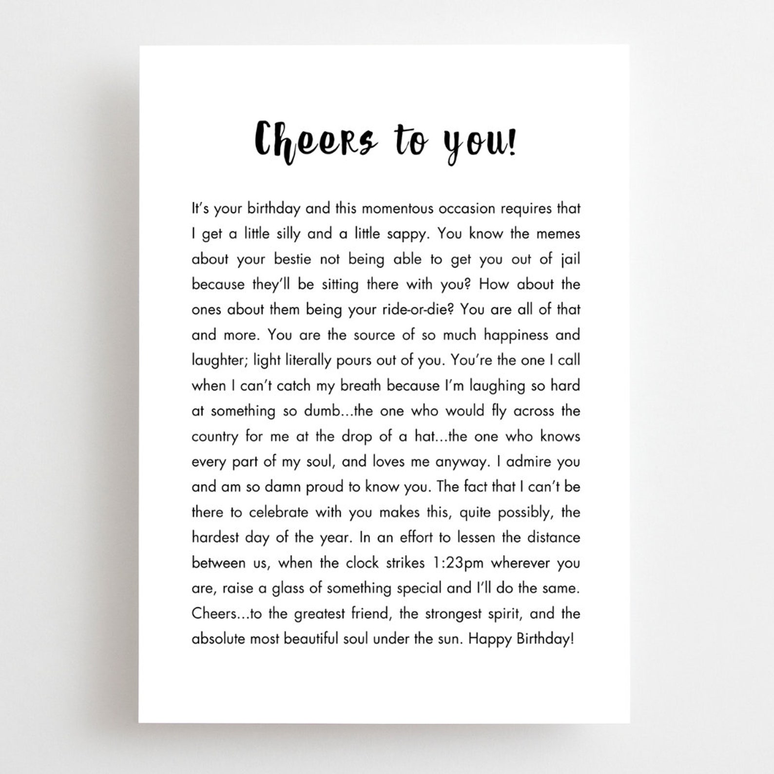 Introspective Birthday Card: Emotional Sentiments, A7 Size - Etsy