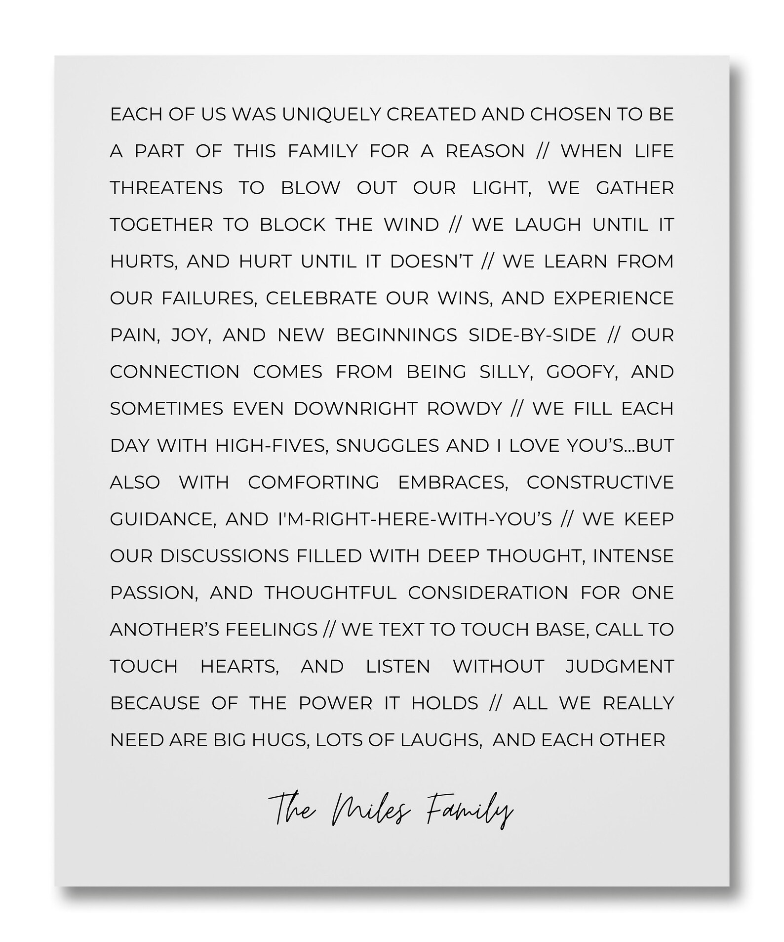 Together Family Manifesto - Core Values - Family Values - Goals - Wall ...