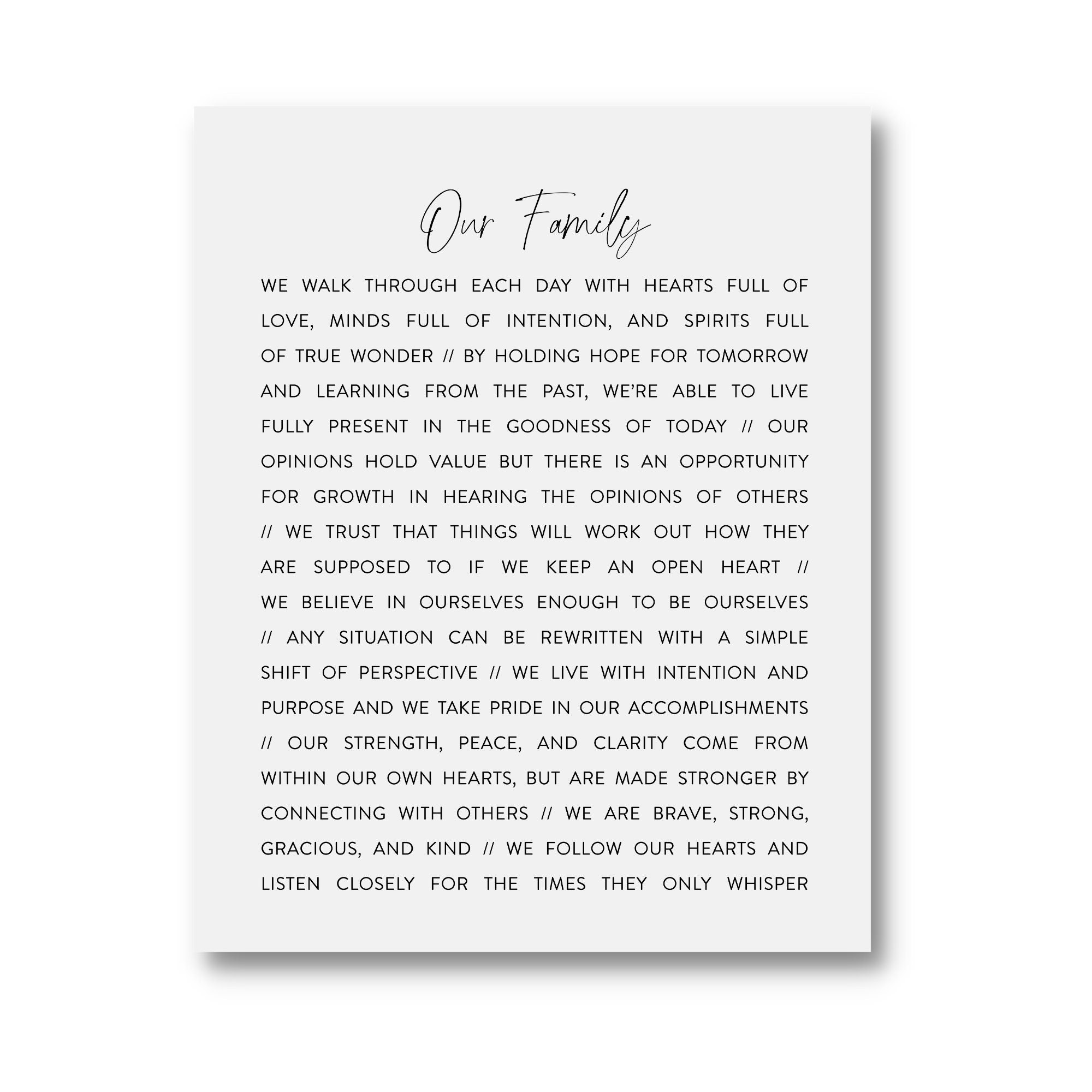Within Family Manifesto Core Values Family Values Family Goals Wall Art ...