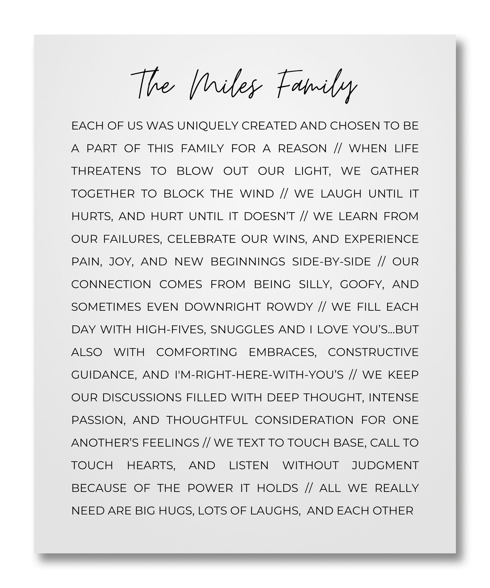 Together Family Manifesto - Core Values - Family Values - Goals - Wall ...