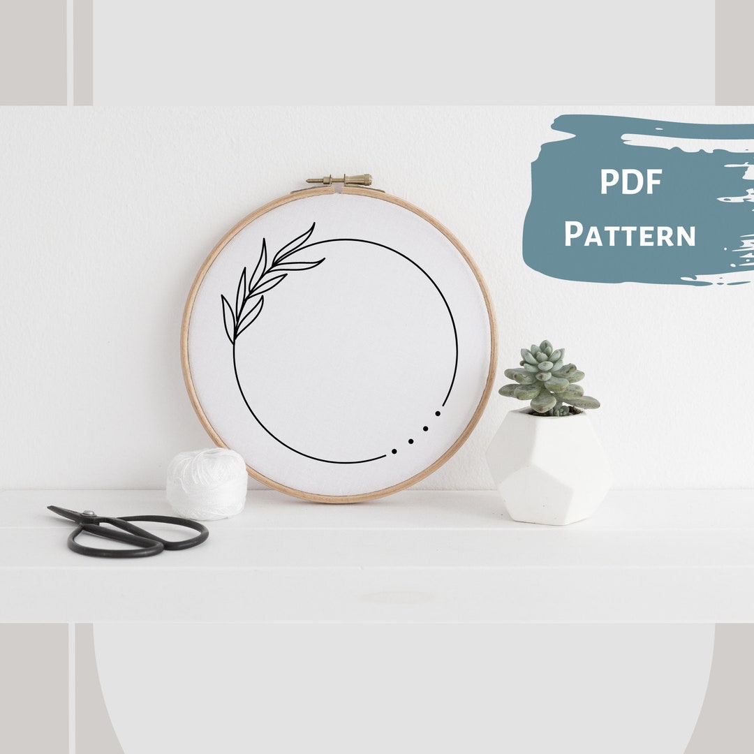 Hoop Border - Hand Embroidery PDF Pattern, 4 Sizes, Instant Digital ...