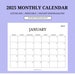 2025 Monthly Calendar,printable,minimalist Style black Color Design,pdf ...
