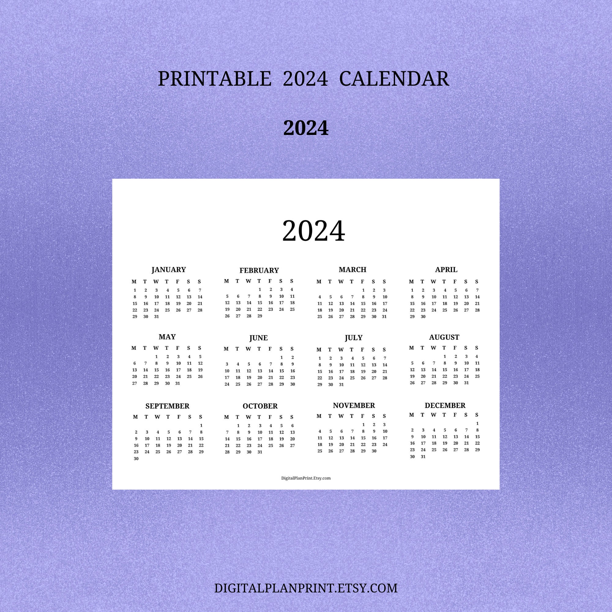 2023-2030 Year Calendars ,printable, Yearly Calendar, Black Color, One ...